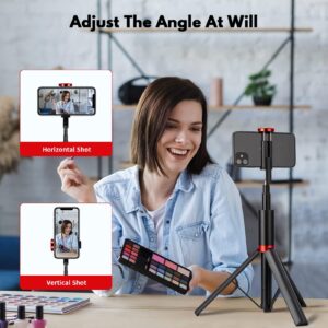 Uranzl 60" Phone Tripod & Selfie Stick Tripod with Remote,Travel &Compact Tripod for iPhone and Android,Cell Phone Tripod Compatible with iPhone 15/14/13/Android