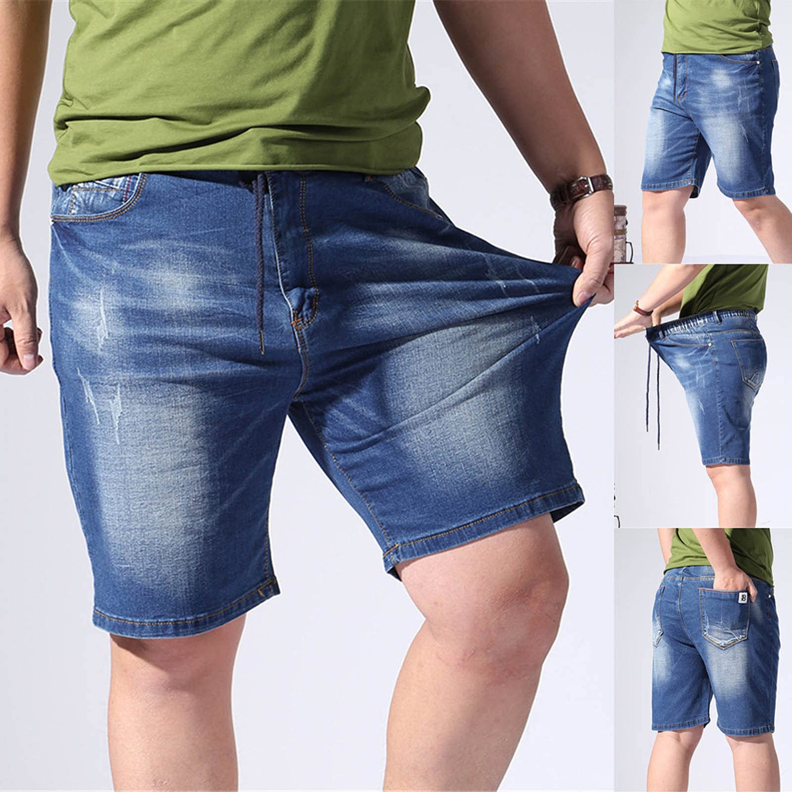 Men Summer Jeans Pocket Shorts Skate Board Harem Pants Plus Size 921