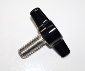 5/16”-18 x 3/4" thumb screw stainless steel black thumbscrews tee wing thumb screws coarse threads plastic knob thumbscrew stud 3/4" - built in usa - packs of 2,4,or 6pc’s (4)