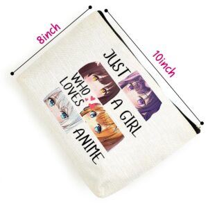 LANBAIHE Anime Fans Makeup Bag Gift - Just A Gir Who Really Loves Anime, Travel Cosmetic Bag For Her