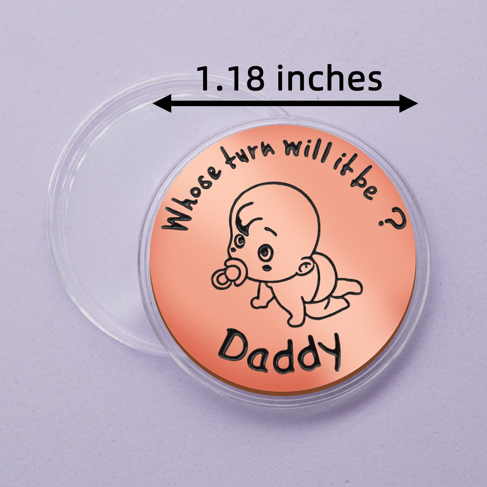 Huwane New Parent Decision Coin Whose Turn Will It Be, Mom Dad Coin Flip New Baby Gift for Wife, Husband, Mother’s Day, Father’s Day, Birthday, Christmas, Thanksgiving Day