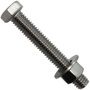 1/2" -13 x 5. 304-stainless steel bolts, nuts & washers - 18-8 hex head bolt - 304 grade. general purpose - bolts + nuts + washers - 1/2 in x 5 in (10)