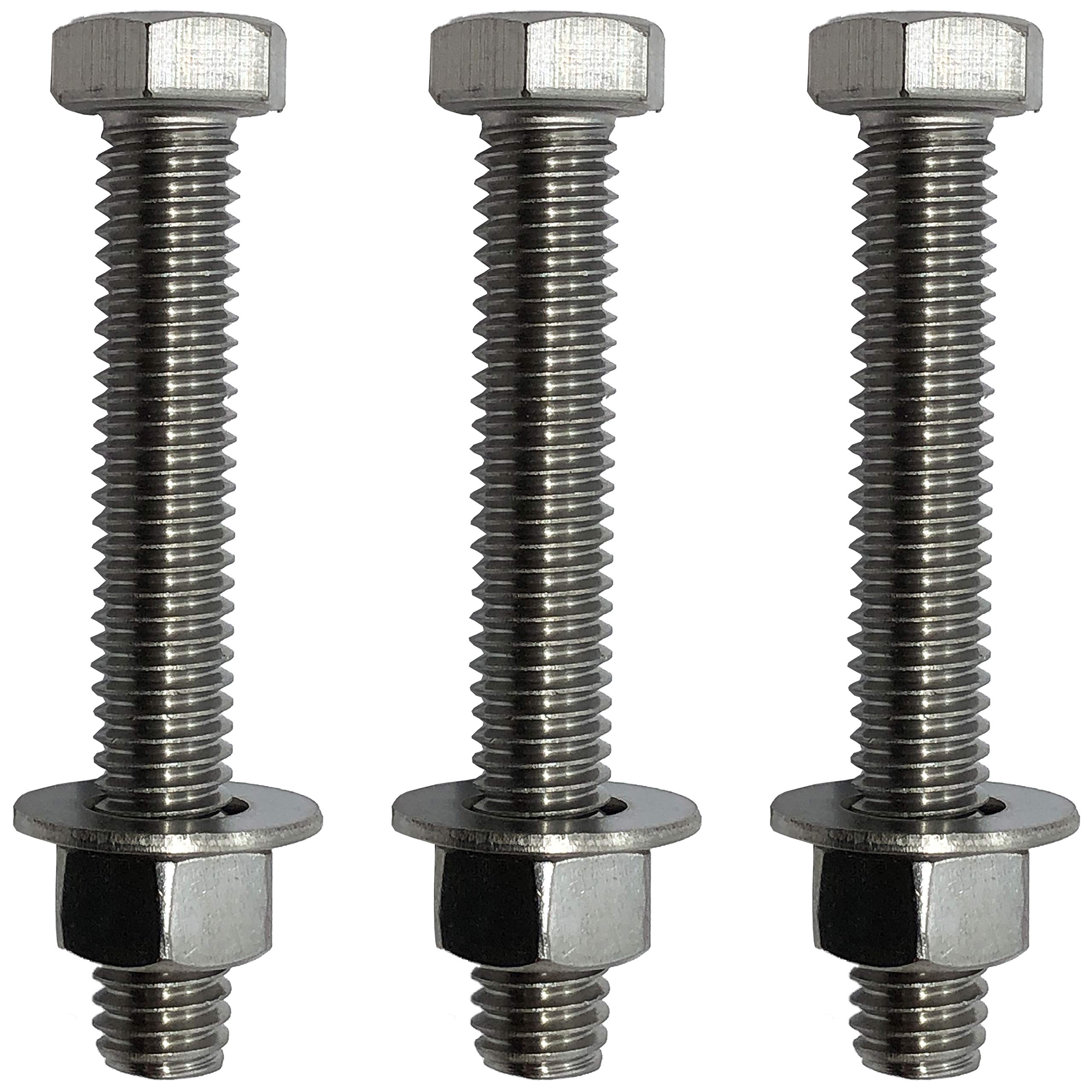 1/2" -13 x 4. 304-STAINLESS Steel Bolts, Nuts & WASHERS - 18-8 HEX Head Bolt - 304 Grade. General Purpose - Bolts + Nuts + Washers - 1/2 in x 4 in (5)