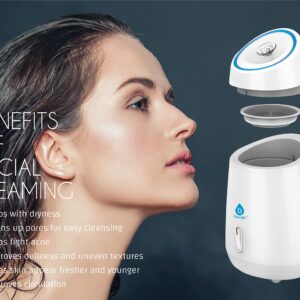 Pursonic White Facial Steamer - Face Steamer for Facial Deep Cleaning Tighten Skin - Daily Hydration for Unclogging Pores & Moisturizing Skin