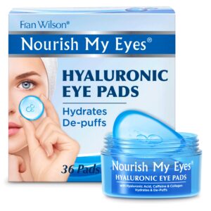 fran wilson nourish my eyes eye pads - soothe tired eyes, reduce puffiness & dark circles, hydrates the skin around the eyes - 36 count - cooling & refreshing, instantly (hyaluronic)