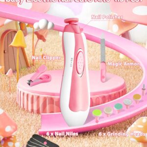 30 in 1 Baby Healthcare and Grooming Kit, Portable Baby Electric Nail Trimmer Set, Newborn Nursery Care Kit Baby Essentials with Baby Healthcare kit, Medicine Dispenser, Haircut Tools, etc (Pink)