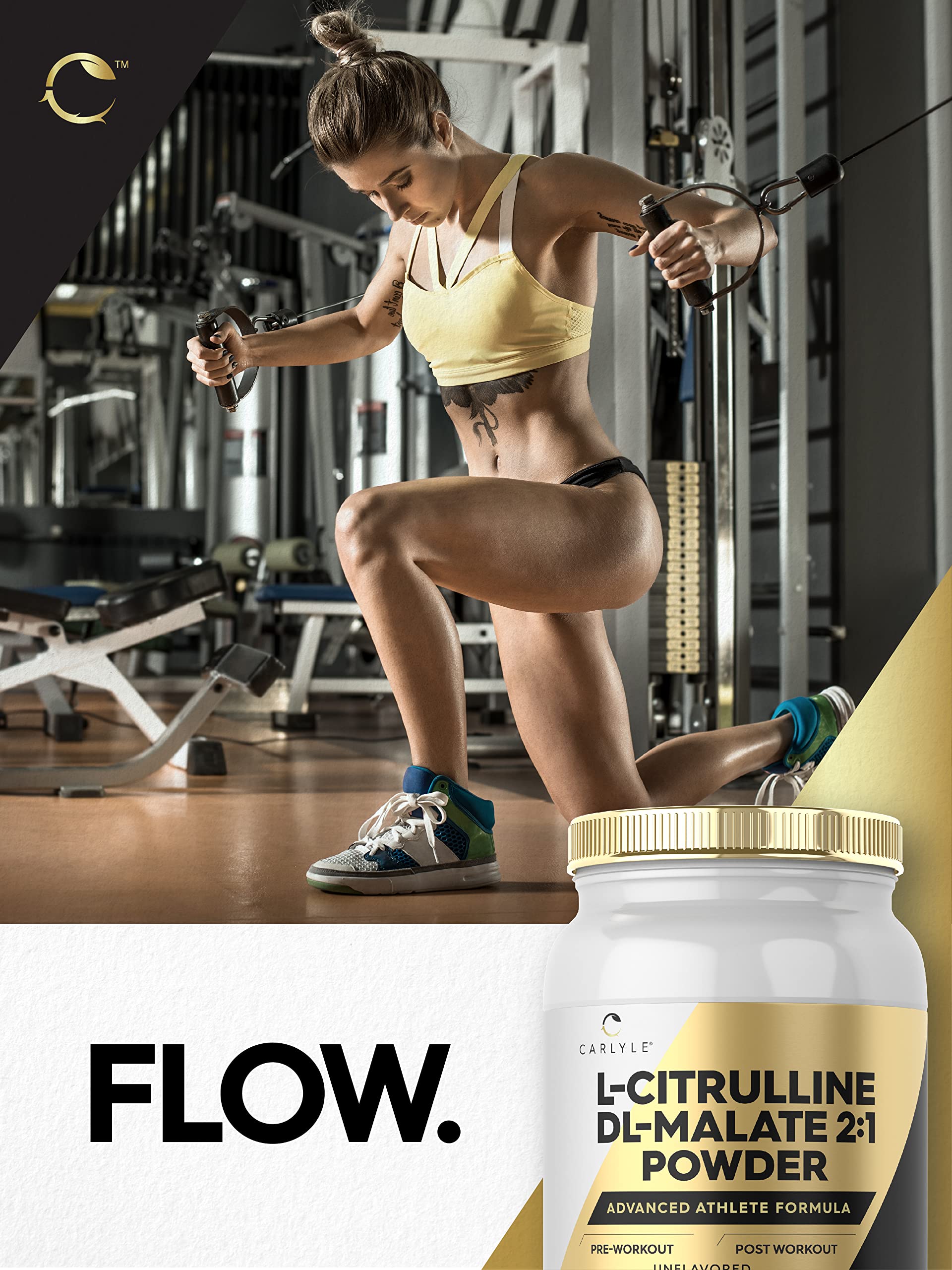 Carlyle L Citrulline Malate Powder | 3000mg | 2:1 | Unflavored | 1 Kg Container | Vegetarian, Non-GMO, Gluten Free