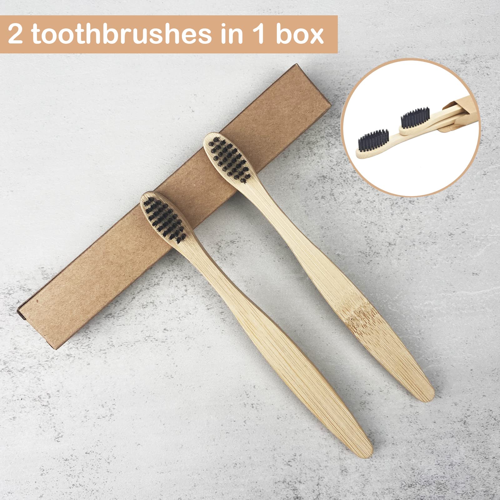 SEVENHEAD Bamboo Toothbrushes (2 Black - Kids)