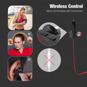 Boean Bluetooth Headphones Wireless Earbuds Bluetooth 5.1 Running Headphones IPX7 Waterproof Earphones with 10 Hrs Playtime HiFi Stereo Noise Cancelling Headsets for Workout Gym