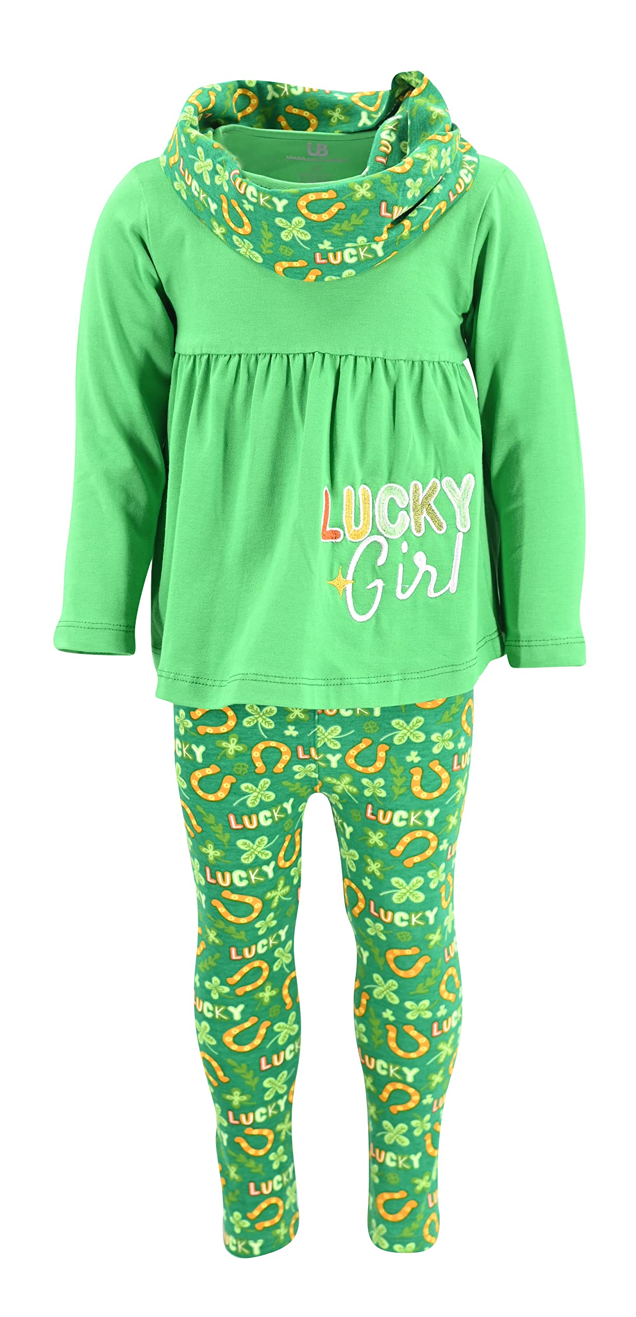 Unique Baby Girls 3 Piece St Patricks Day Lucky Girl Outfit (5Y, Green)