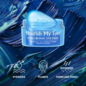 Fran Wilson Nourish My Eyes Eye Pads - Soothe Tired Eyes, Reduce Puffiness & Dark Circles, hydrates the skin around the eyes - 36 Count - Cooling & Refreshing, Instantly (Hyaluronic)