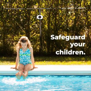 SwamCam Pool Alarm Camera - ASTM F2208 Certified - Wifi + App Operated Pool Alarms for Inground Pools and Above Ground - Sounds Onsite, In Home & Phone BEFORE Child Enters Pool - View Remotely Anytime