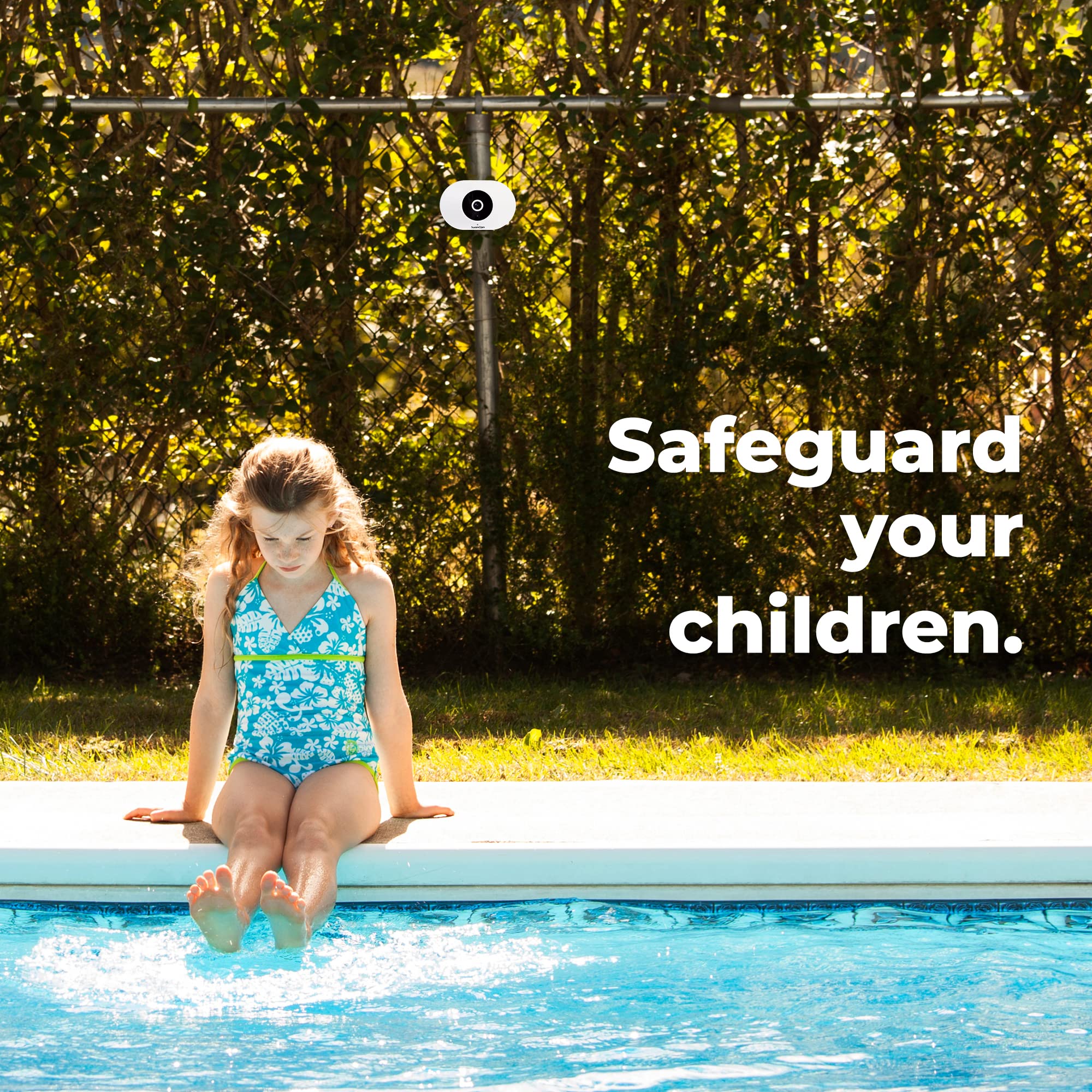 SwamCam Pool Alarm Camera - ASTM F2208 Certified - Wifi + App Operated Pool Alarms for Inground Pools and Above Ground - Sounds Onsite, In Home & Phone BEFORE Child Enters Pool - View Remotely Anytime