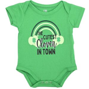 Unique Baby Girls St Patricks Cutest Clover In Town Layette Set (9M, Green)