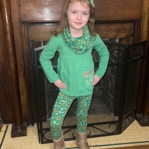 Unique Baby Girls 3 Piece St Patricks Day Lucky Girl Outfit (5Y, Green)