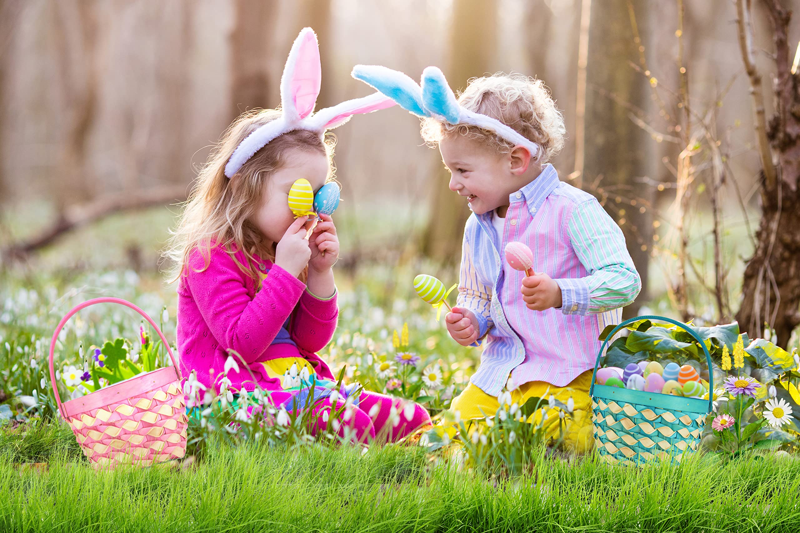 Easter Basket with Handle - Fill it with Your Favorite Stuffers - Let The Kids go Overboard with Egg Hunt