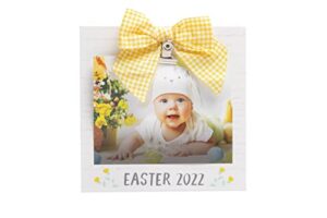 little pear easter 2022 pictures with the easter bunny baby keepsake frame, rustic baby’s first year holiday frame, easter décor baby photo frame