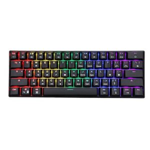 sanpyl wired mechanical gaming keyboard, 61 keys color mixing ergonomic mechanical keyboard quick response type c keyboard wired rgb computer keyboard(tea shaft)