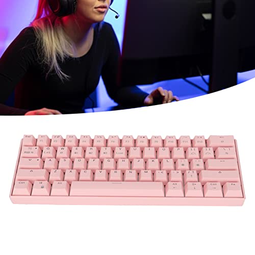 Zyyini Mechanical Keyboard, 61 Key Mechanical Gaming Keyboard with RGB Backlit Computer Keyboard, 3 Mode Connection, for Windows/for HarmonyOS/for Android/for iOS(Green axis)