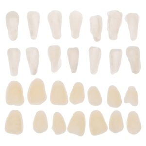 FOMIYES Temporary Crown, 200Pcs Temporary Cap, Dental Acrylic Resin Temporary Crown Veneers Material Temporary Repair Kit Replacements for Missing Broken Fake Teeth Beige