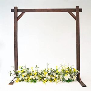 Balsa Circle 7 feet Dark Brown Wood Backdrop Stand Square Wedding Arch - for Outdoor Party Events Reception Decorations Supplies