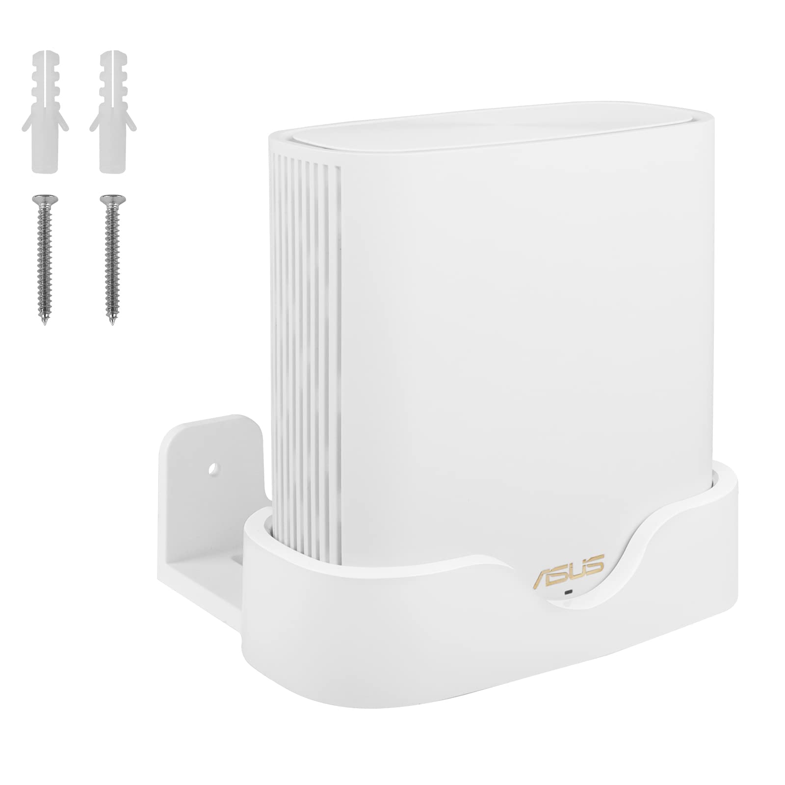 Wall Mount Holder for ASUS ZenWiFi Whole-Home Dual-Band Mesh WiFi 6 System XD6 (AX5400), Simple and Sturdy Wall Mount Holder Stand Bracket by HOLACA (White 1pack)