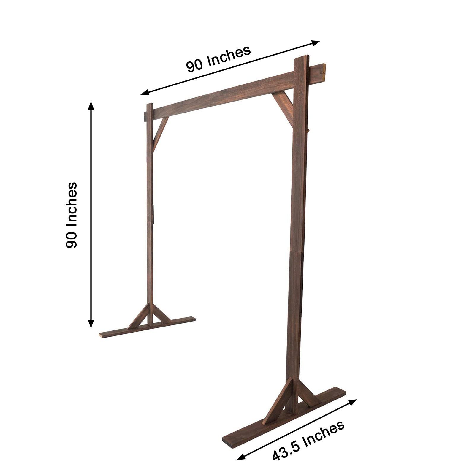 Balsa Circle 7 feet Dark Brown Wood Backdrop Stand Square Wedding Arch - for Outdoor Party Events Reception Decorations Supplies