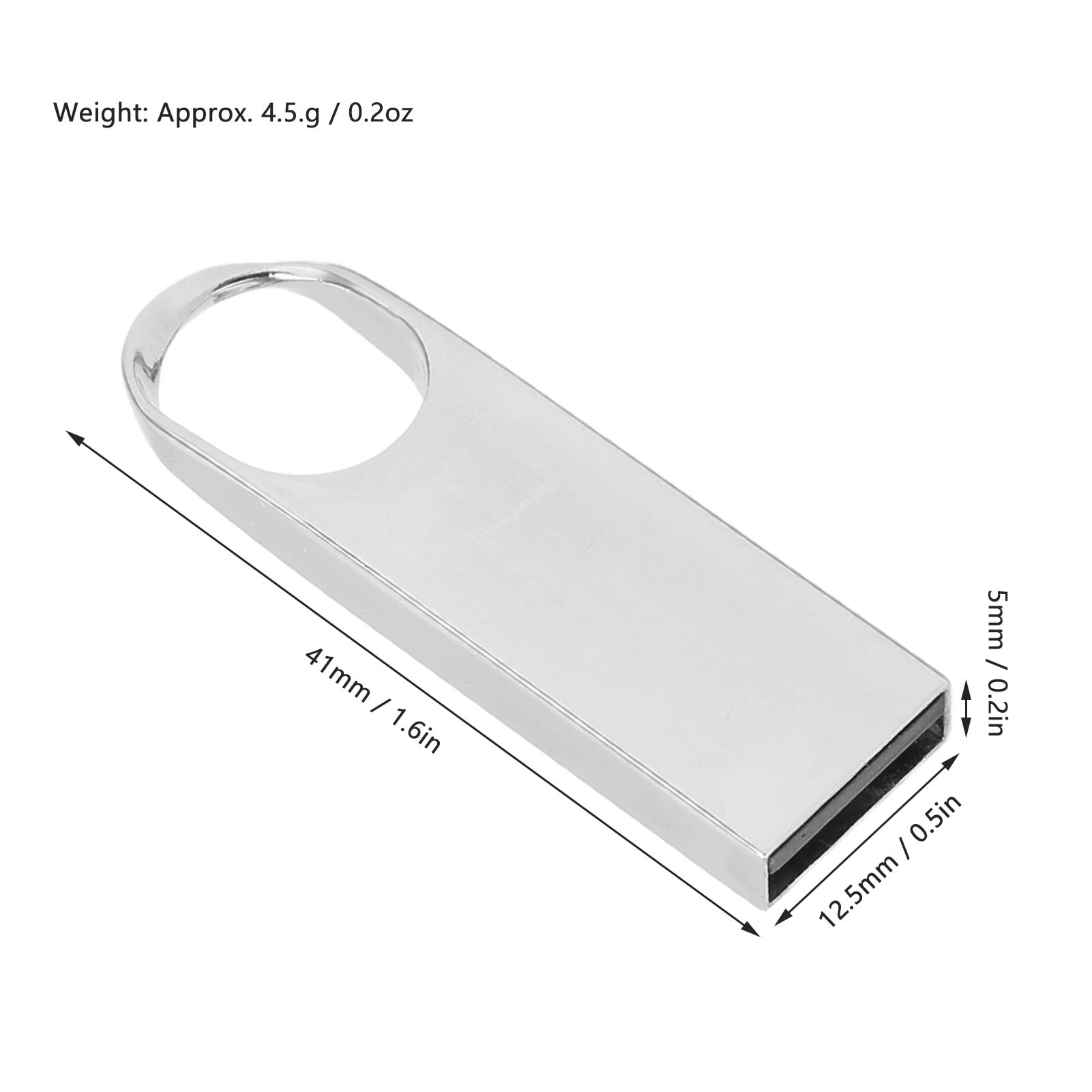 Metal USB Flash Drive, Waterproof Mini USB 2.0 Memory Stick Storage USB Drive Thumb Drive, with Keychain, for Photo, Data, Video, Music Storage(16GB)