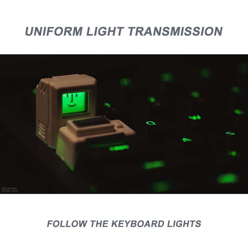 Custom Retro keycaps for ESC and TAB Key Magnetic Light-Transmission Design for MX Switches Mechanical Gaming Keyboard-White