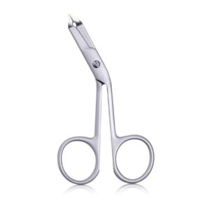 stainless steel tweezers scissor handle, precision eyebrow tweezers, professional hair removal tweezers flat tip, scissor style tweezers with handles, eyebrow & hair plucker for women and men