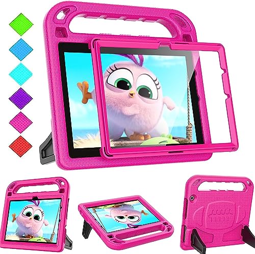 BMOUO 2021 All-New 10 Tablet 2021 Case - with Screen Protector, Shockproof Lightweight Kid-Proof Cover Handle Kids Case for All-New 10 inch Tablet(Only Fit 11th Generation, 2022 Release) - Rose