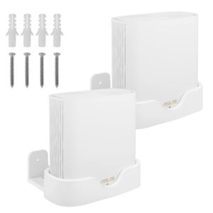 holaca wall mount holder for asus zenwifi whole-home dual-band mesh wifi 6 system xd6 (ax5400), simple and sturdy wall mount holder stand bracket (white 2pack)