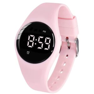 e-vibra rechargeable vibrating alarm reminder watch - waterproof potty training watch with countdown timer (pink)