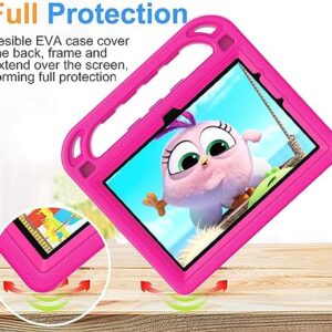 BMOUO 2021 All-New 10 Tablet 2021 Case - with Screen Protector, Shockproof Lightweight Kid-Proof Cover Handle Kids Case for All-New 10 inch Tablet(Only Fit 11th Generation, 2022 Release) - Rose