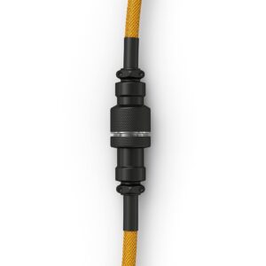 Glorious Coiled Keyboard Cable – Coiled USB C Cable Artisan Braided Cables for Mechanical Gaming Keyboard Coiled Cable - Custom Keyboard Cable (Glorious Gold)