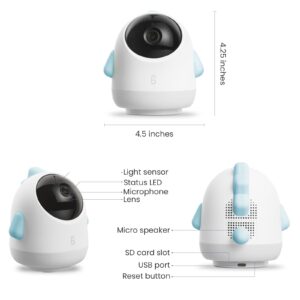 Simshine Smart Baby Monitor WiFi Smartphone AI Cry Soothing Lullaby, Sleep Breathing Analysis, 2K UHD Video Camera, 2-Way Talk, Night Vision, Virtual Fence