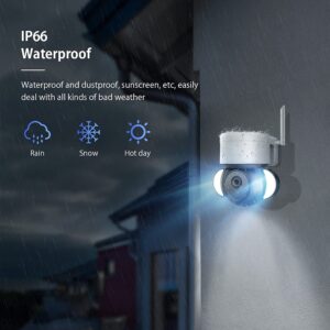 EVERSECU 1pcs Tuya Smart Outdoor Spotlight WiFi PTZ Security Camera + 1pcs Tuya Smart Outdoor floodlight WiFi PTZ Security Camera