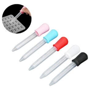 5pcs Liquid Dropper, Jewelry Dropper, 5ml Silicone Calibrated Dropper, Transfer Pipettes for Resin