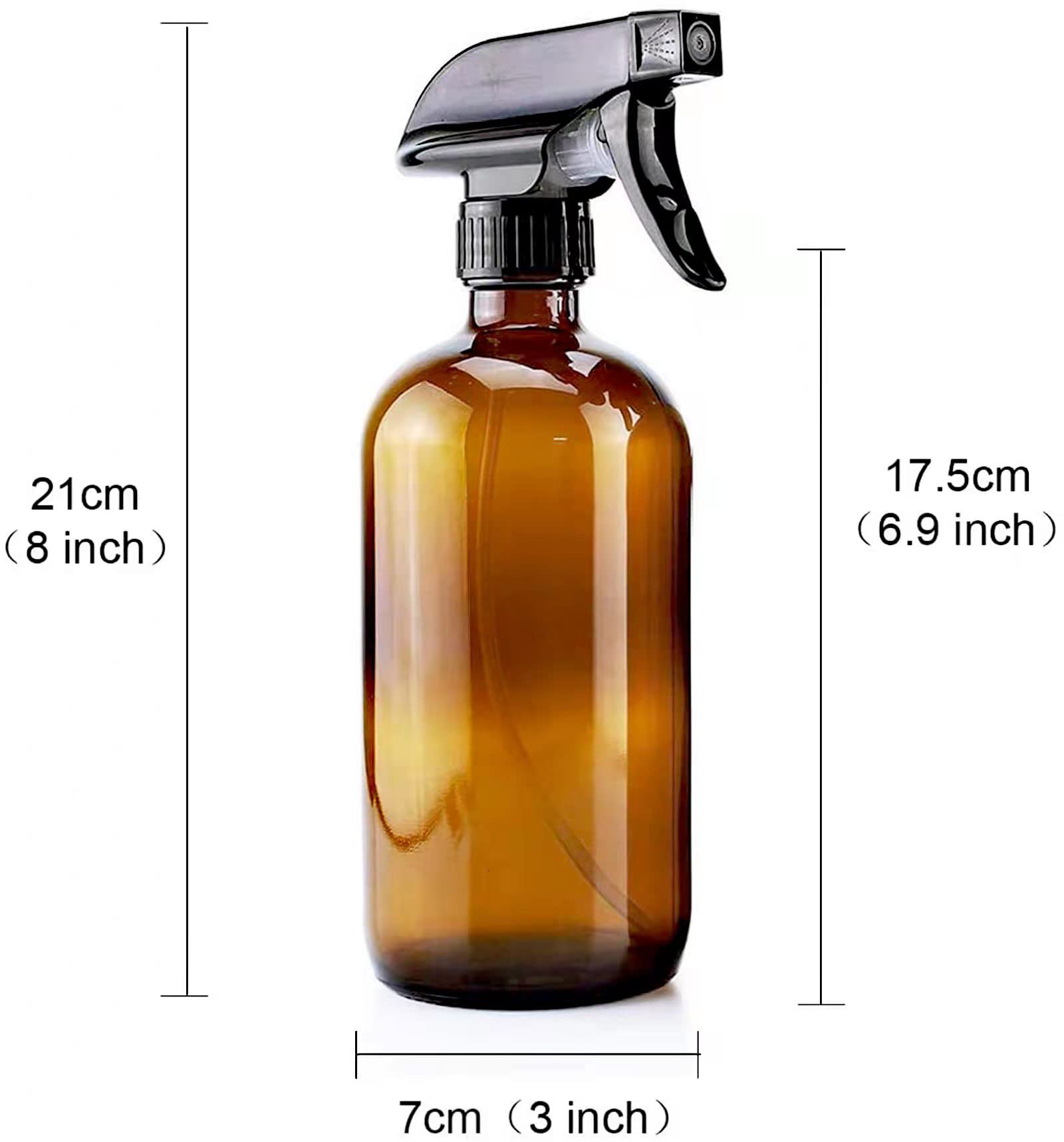 Amber Glass Spray Bottles,500ml Brown Glass Spray Bottles,Empty Amber Glass Spray Bottles With Labels - 17oz Trigger Sprayer Glass Bottles Amber Spray Bottle