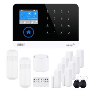 burglar alarm system for home, diy 4g wifi wireless security alarm kit with gsm and free app