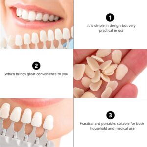 FOMIYES Temporary Crown, 200Pcs Temporary Cap, Dental Acrylic Resin Temporary Crown Veneers Material Temporary Repair Kit Replacements for Missing Broken Fake Teeth Beige