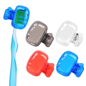 eaezerav toothbrush head cover cap 4 pack toothbrush protector brush pod case protective plastic clip for household travel business camping school home