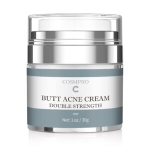 butt acne clearing treatment, bum acne treatment butt pimple cream clears pimples for the buttocks, back and thigh areas with salicylic acid, pure natural ingredients and fast results