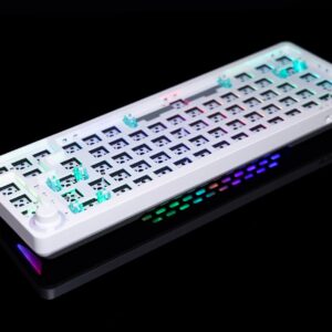 GK GAMAKAY LK67 65% RGB Modular DIY Mechanical Keyboard, 67 Keys Hot Swappable 3pin/5pin Switch, Programmable Triple Mode Bluetooth 5.0/USB-C Wired/2.4GHz Wireless Customized Keyboard Kit (White)