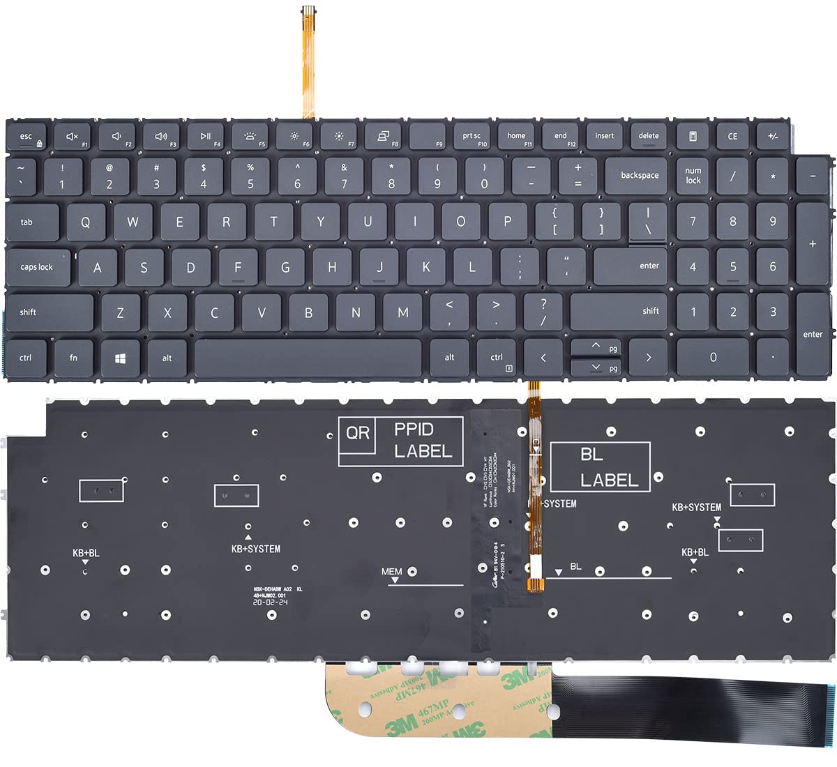 Replacement Keyboard for Dell inspiron 15 3510 3511 5510 5515, inspiron 16 7610 & Latitude 3520, inspiron 15 3511 5510 & Latitude 3520 Laptop Keyboard with Backlit US Layout