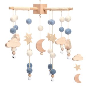 baby crib mobile - hbm blue moon baby mobile nursery mobile bed bell with music