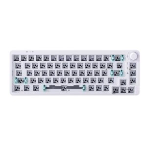 gk gamakay lk67 65% rgb modular diy mechanical keyboard, 67 keys hot swappable 3pin/5pin switch, programmable triple mode bluetooth 5.0/usb-c wired/2.4ghz wireless customized keyboard kit (white)