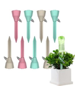 aroma season self watering spikes - 8 pcs plant waterer with slow release control valve - automatic watering drip system plant watering devices for vacation and indoor outdoor potted plants