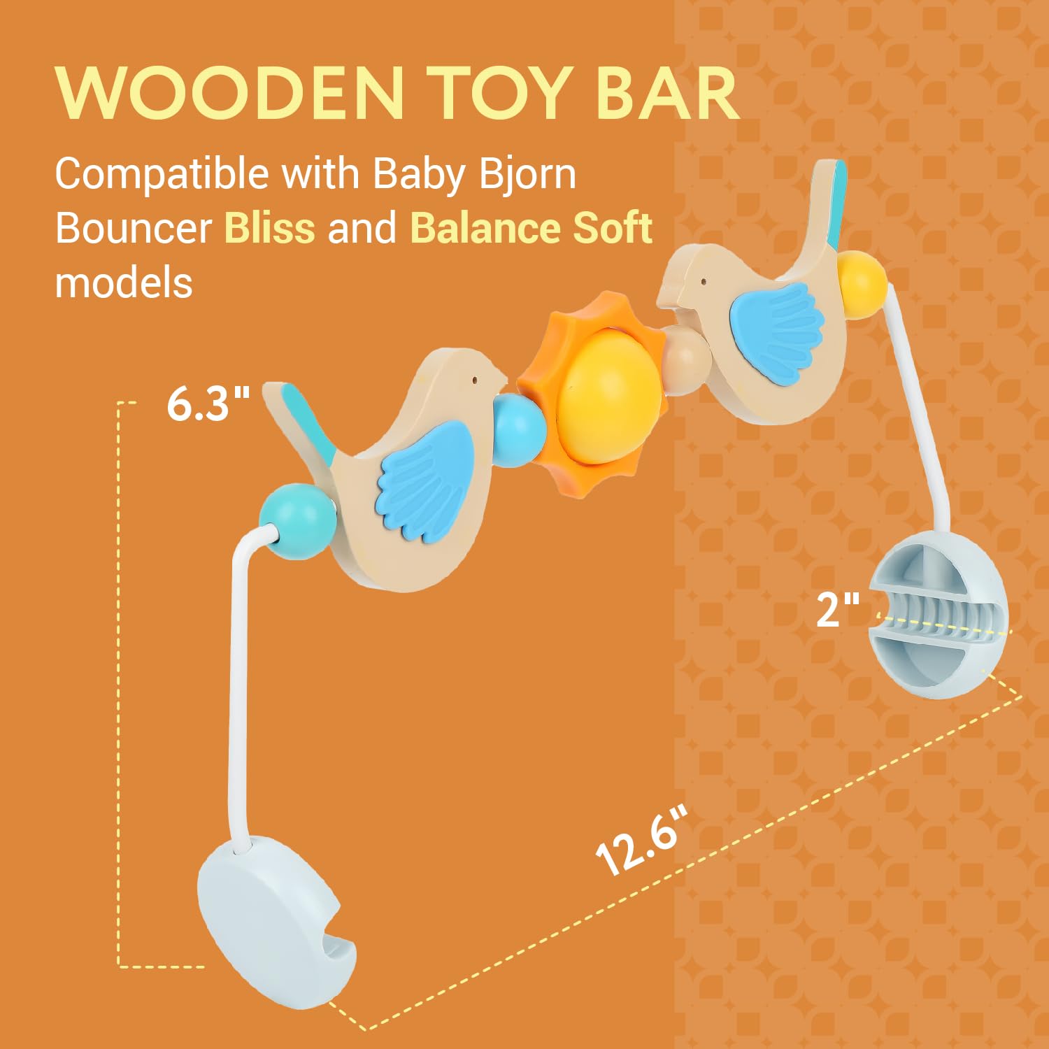 Impresa Wooden Toy Bar for Baby Bjorn Bouncer to Fascinate Your Child - Universal Impresa Toy Arch Intended for BabyBjorn Bouncers - Wooden Toys for Babies for Development of Motor Skills