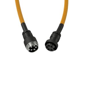 Glorious Coiled Keyboard Cable – Coiled USB C Cable Artisan Braided Cables for Mechanical Gaming Keyboard Coiled Cable - Custom Keyboard Cable (Glorious Gold)